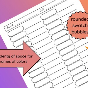 32 Blank Color Swatch Chart | Printable | Color Chart for Colored ...
