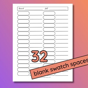 32, 48 and 64 Blank Color Swatch Charts | Printable | Color Charts for ...