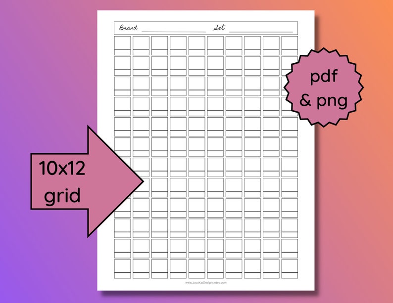 120 Blank Color Swatch Chart | Printable | Color Chart for Colored ...