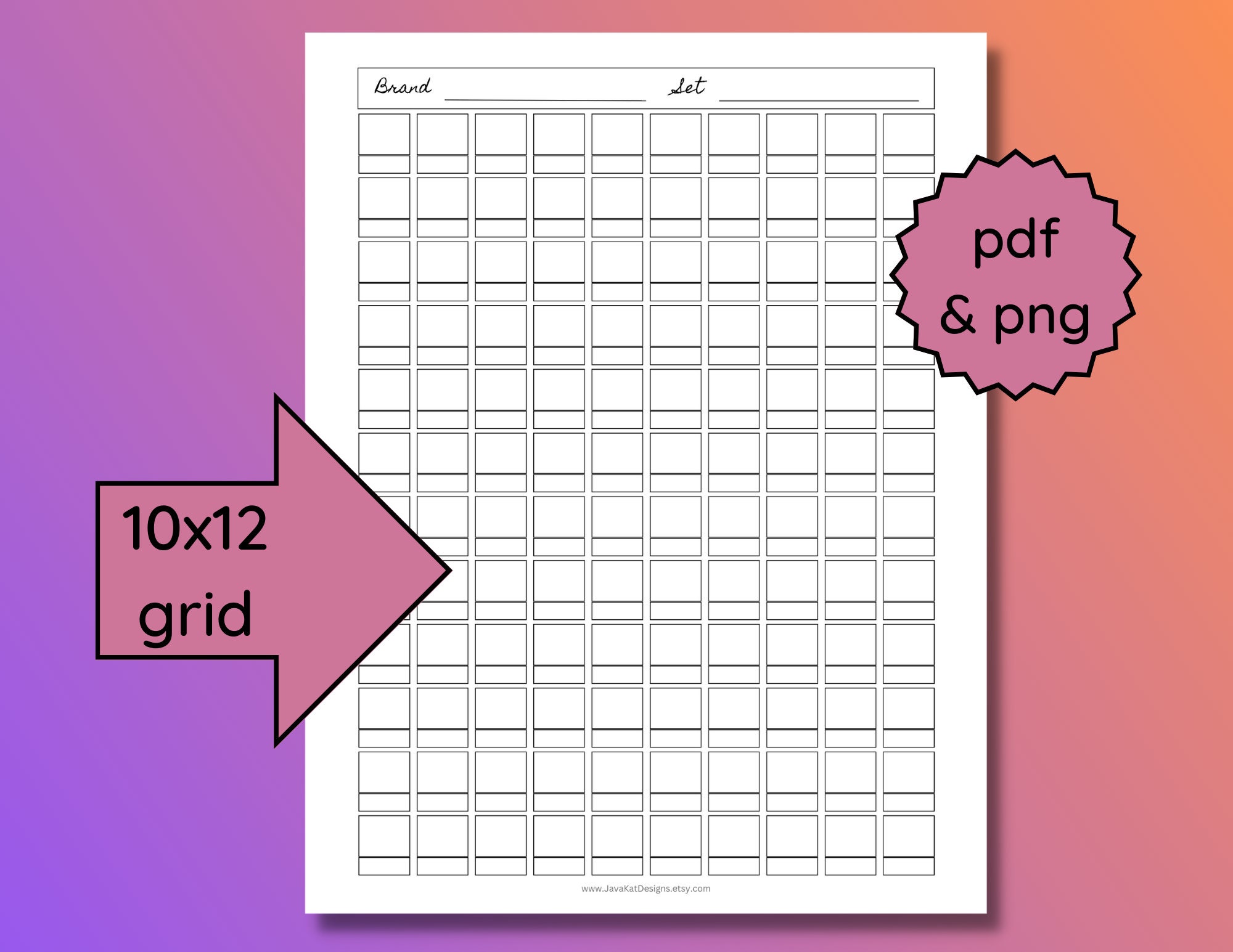 120 Blank Color Swatch Chart | Printable | Color Chart for Colored ...