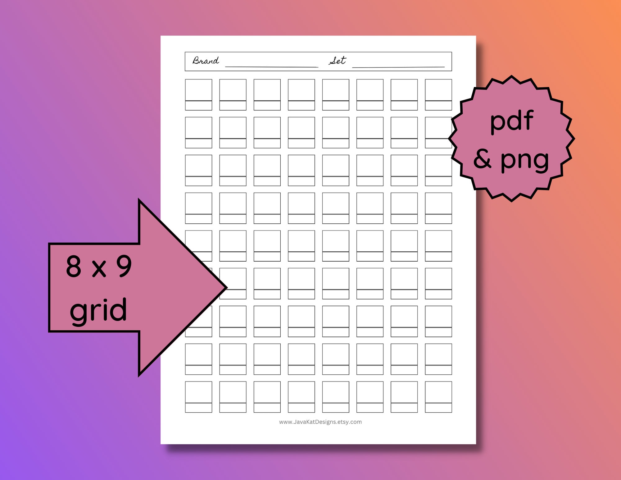 72 Blank Color Swatch Chart | Printable | Color Chart for Colored ...