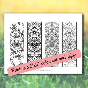 Printable DIY Coloring Bookmarks | Floral Mandala Series 2 | Set of 4 ...