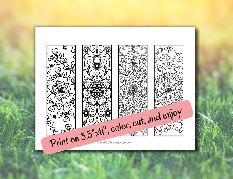 Printable DIY Coloring Bookmarks | Floral Mandala Series 2 | Set of 4 ...