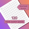 120 Blank Color Swatch Chart Printable Color Chart for Colored Pencils ...