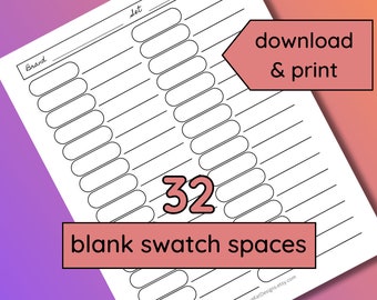 120 Blank Color Swatch Chart Printable Color Chart for Colored Pencils ...