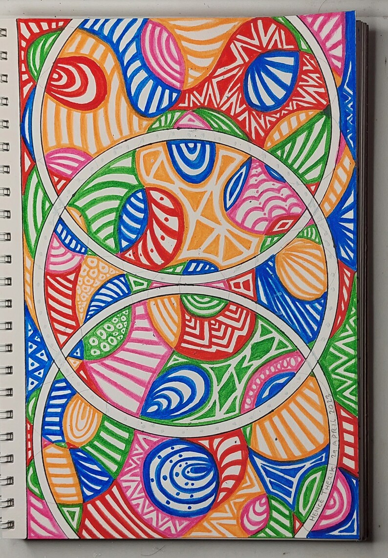 The Three Circles Doodle - Etsy