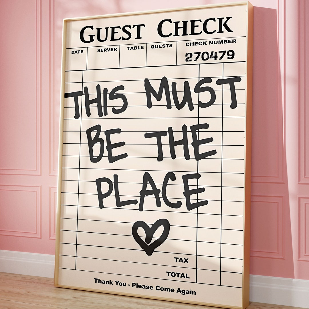 Trendy Funny Printable Guest Check Wall Art Digital Download Wall Art ...