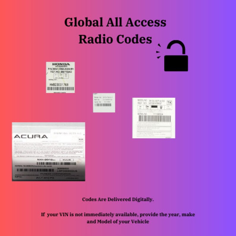 Radio Navigation Unlock Code for Acura Honda - Etsy