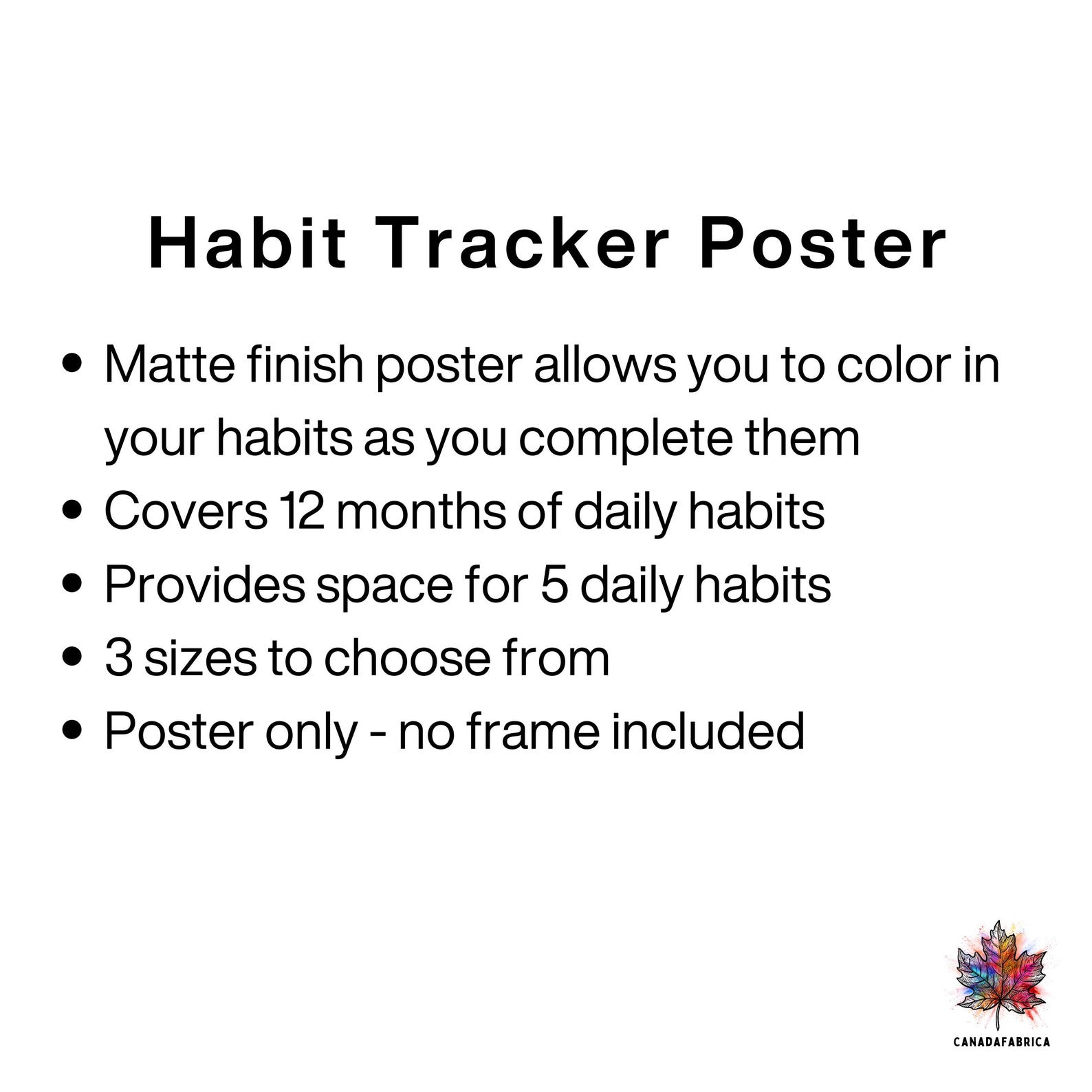 Yearly Habit Tracker Poster: Color-in Daily Goal Chart - Etsy