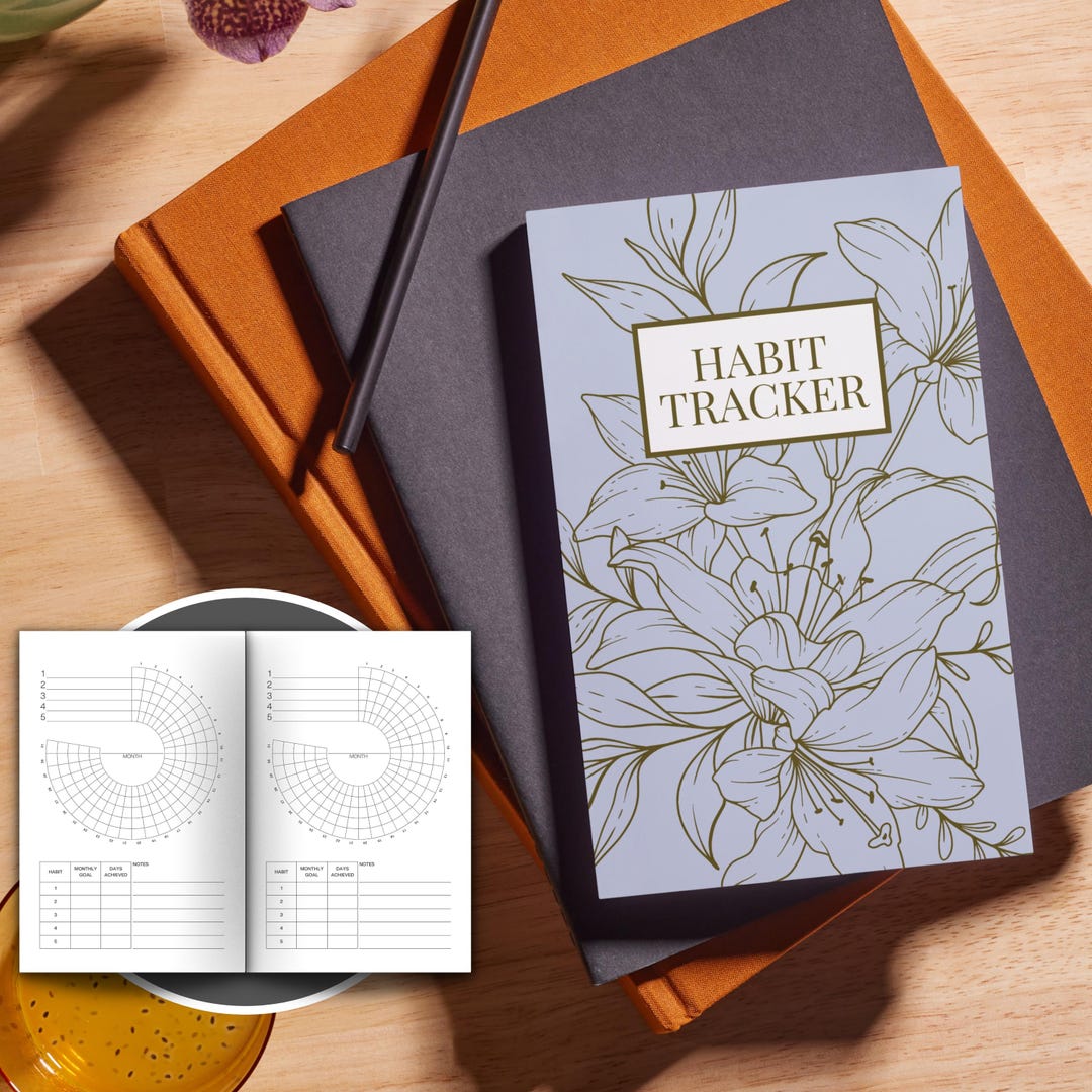Floral Habit Wheel Journal: A5 Monthly Tracker Notebook - Etsy