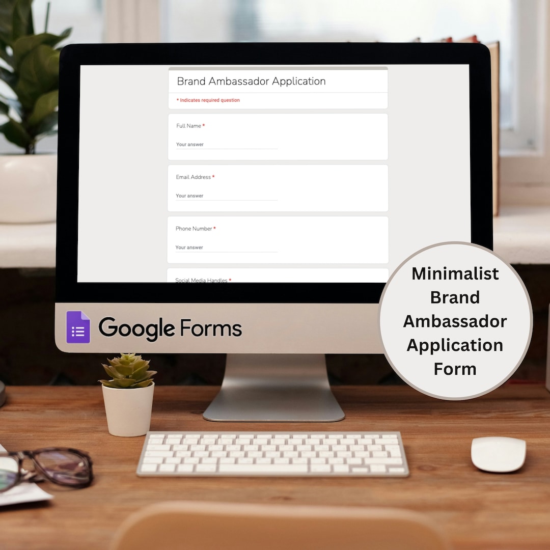 Minimalist Brand Ambassador Application Google Form Template - Etsy