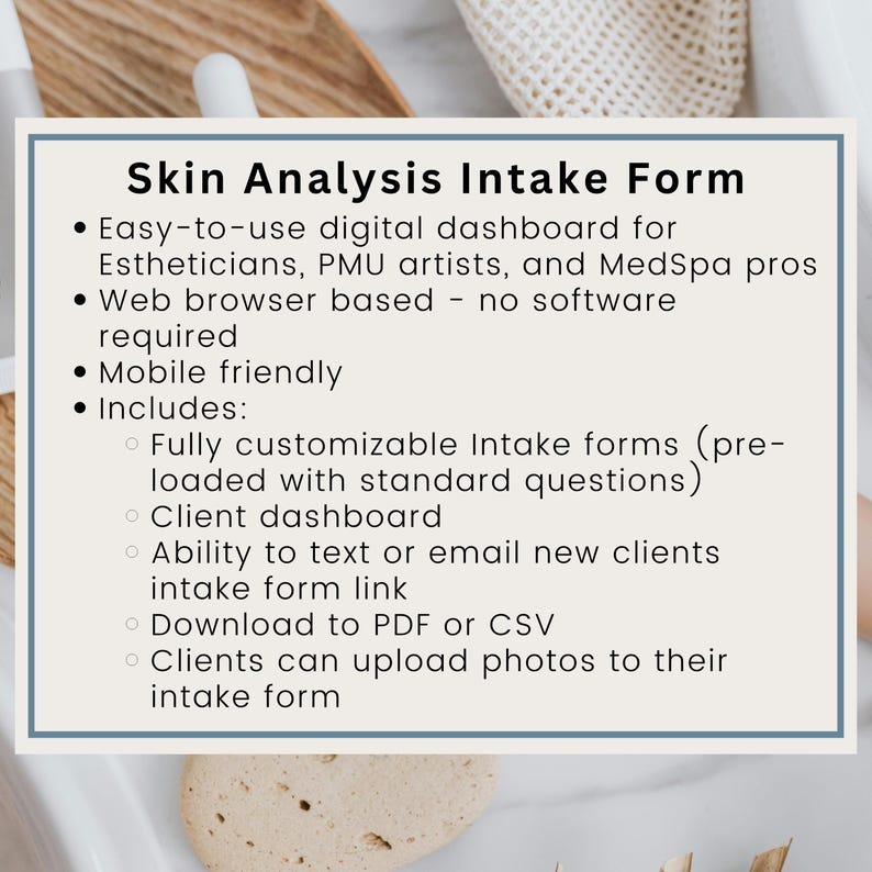 Skin Analysis Intake Form | Aesthetician Facial Consultation ...