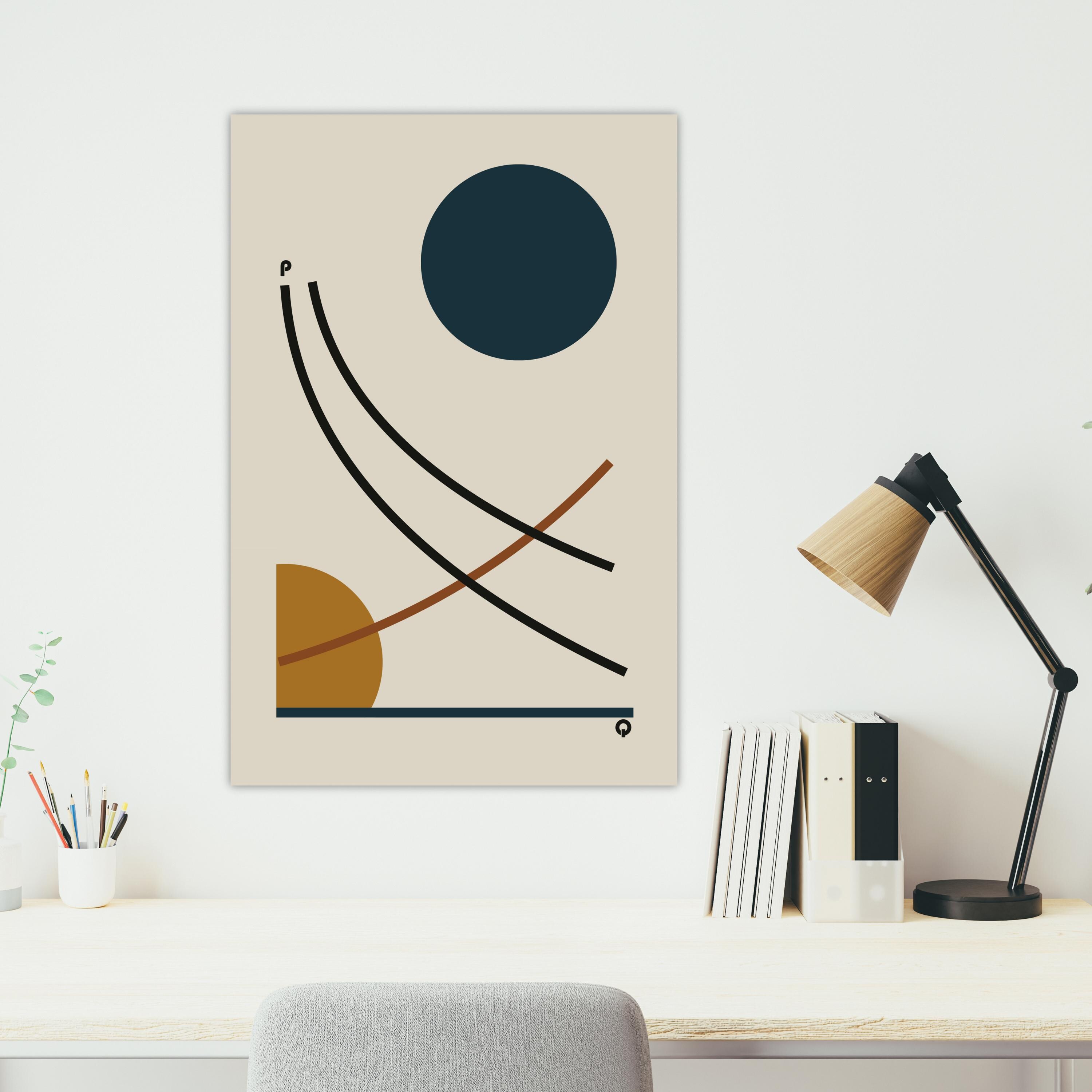 Supply and Demand Curve Poster: Mid-century Modern Economics Wall Art ...