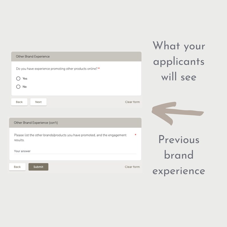 Minimalist Brand Ambassador Application Google Form Template - Etsy