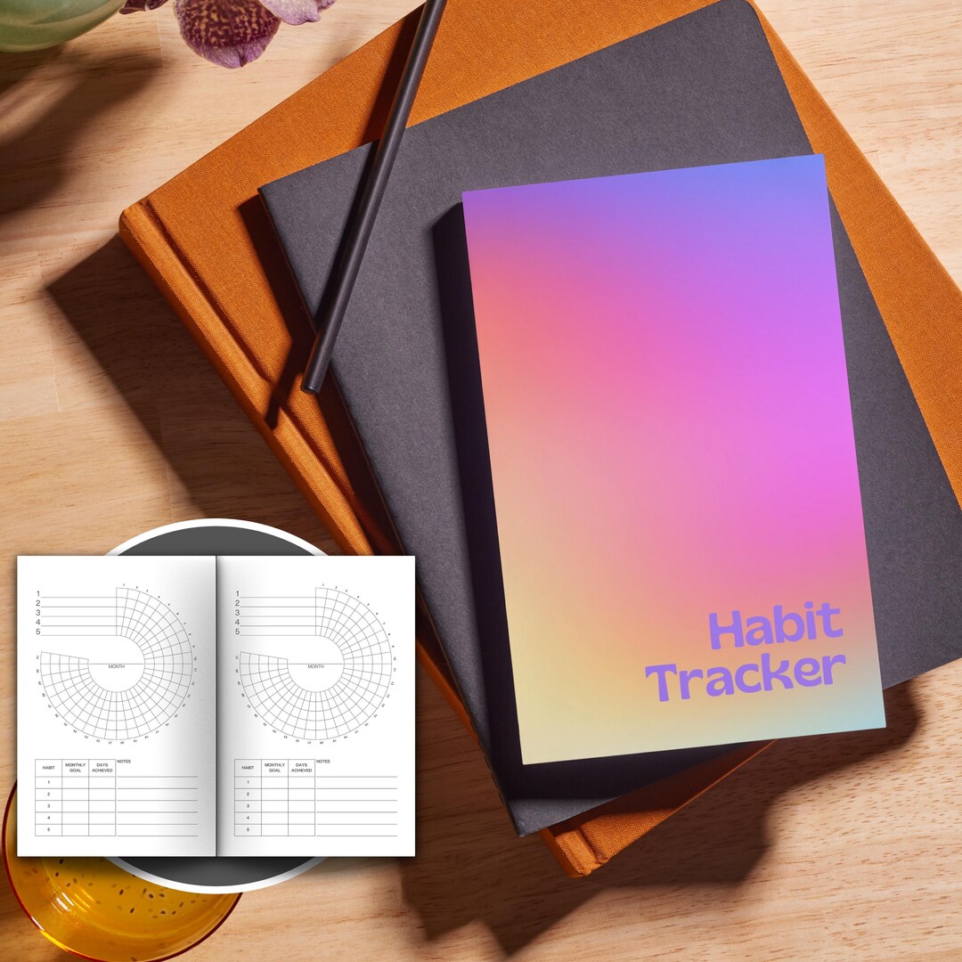Habit Wheel Journal, Circle Habit Tracker Notebook, A5 Monthly Habit ...