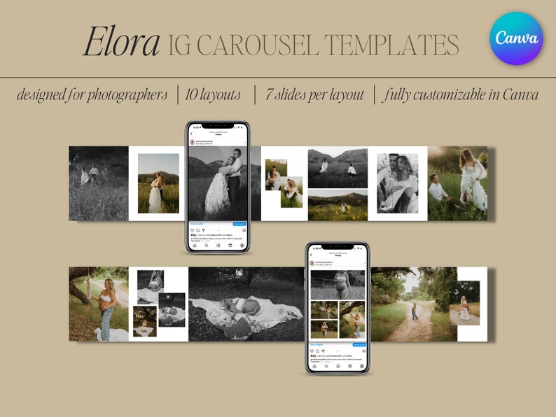 Elora Canva Instagram Carousel Templates - Etsy