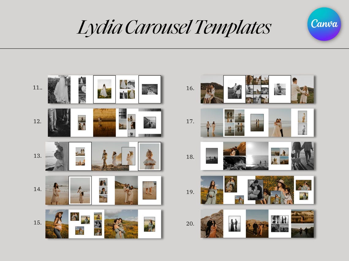 Instagram Carousel Templates | Lydia Theme - Etsy