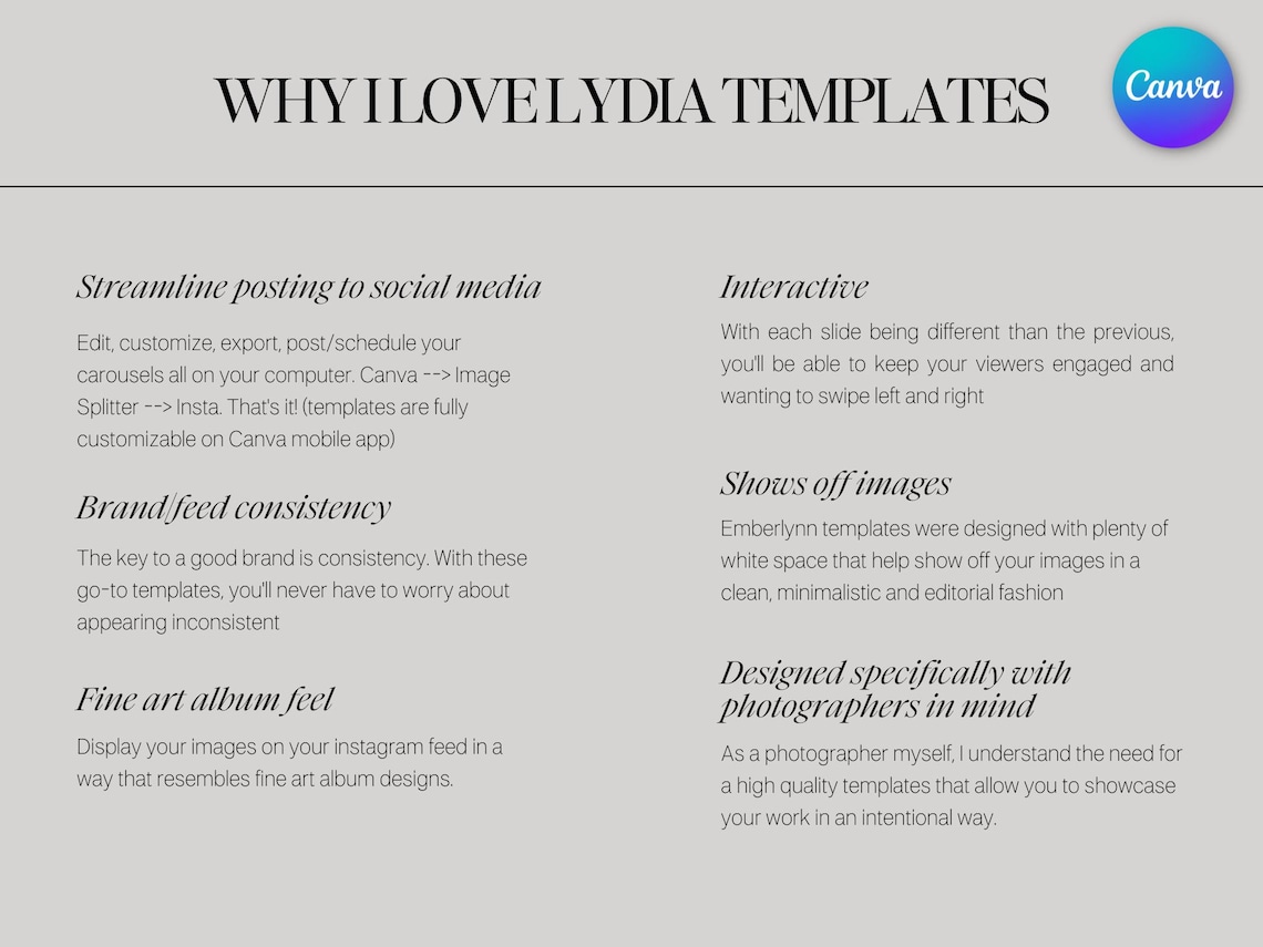 Instagram Carousel Templates | Lydia Theme - Etsy