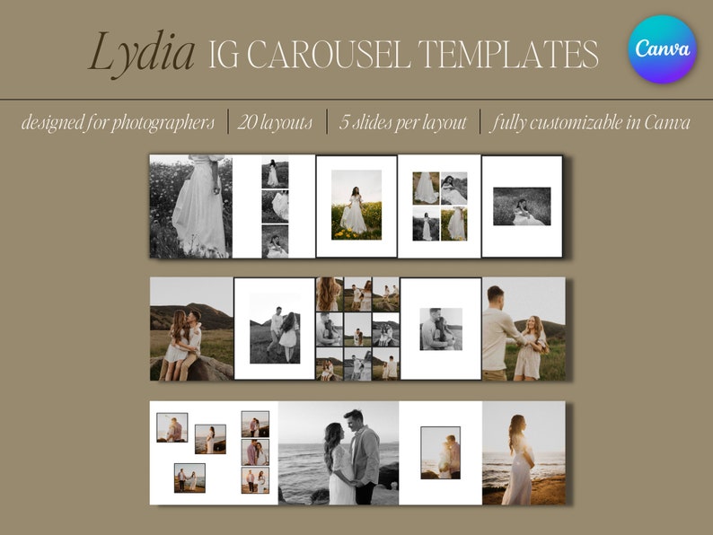 Lydia Canva Instagram Carousel Templates - Etsy