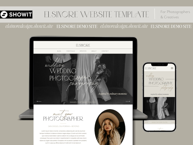 Elsinore Showit Website Template: Editorial Design for Photographers ...