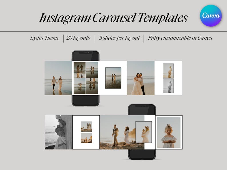 Instagram Carousel Templates | Lydia Theme - Etsy