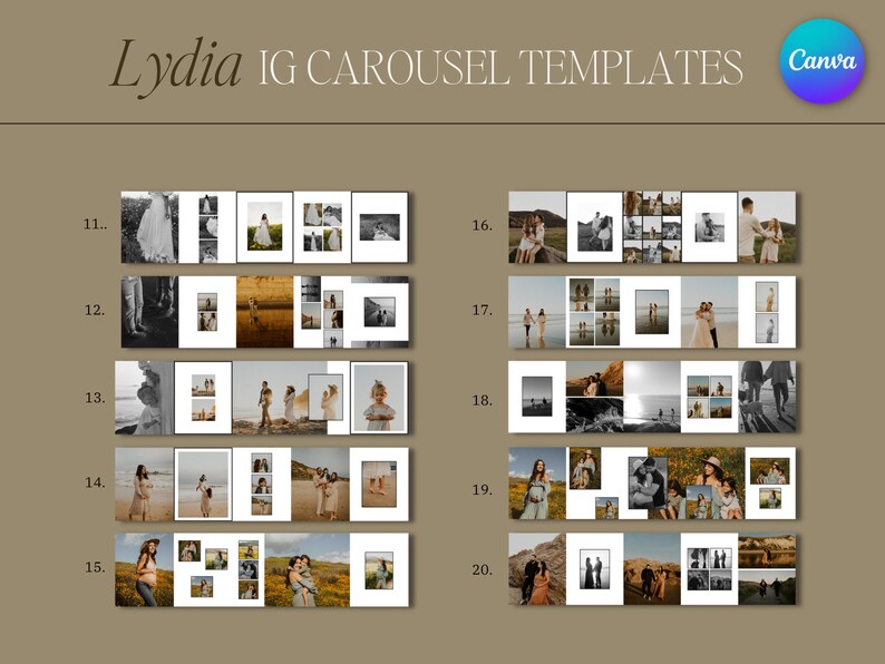 Lydia Canva Instagram Carousel Templates - Etsy
