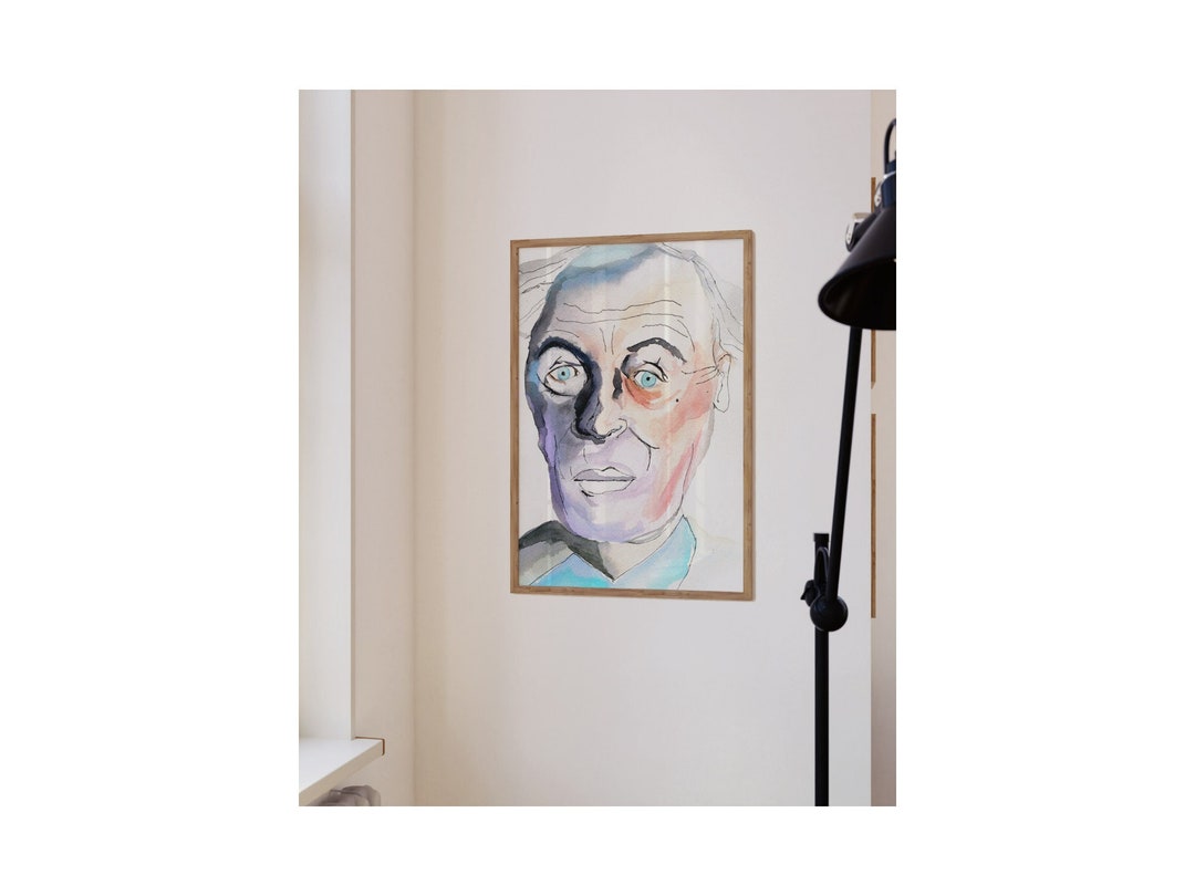 Watercolor Portrait of Roald Dahl Roald Dahl Watercolor - Etsy