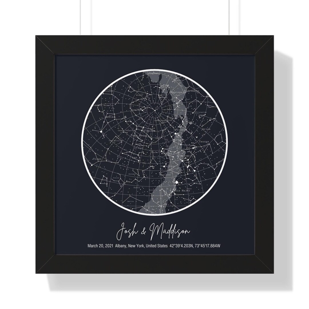 Star Map, Custom Star Map, Where We Met, Where We Met Gift, 1st ...