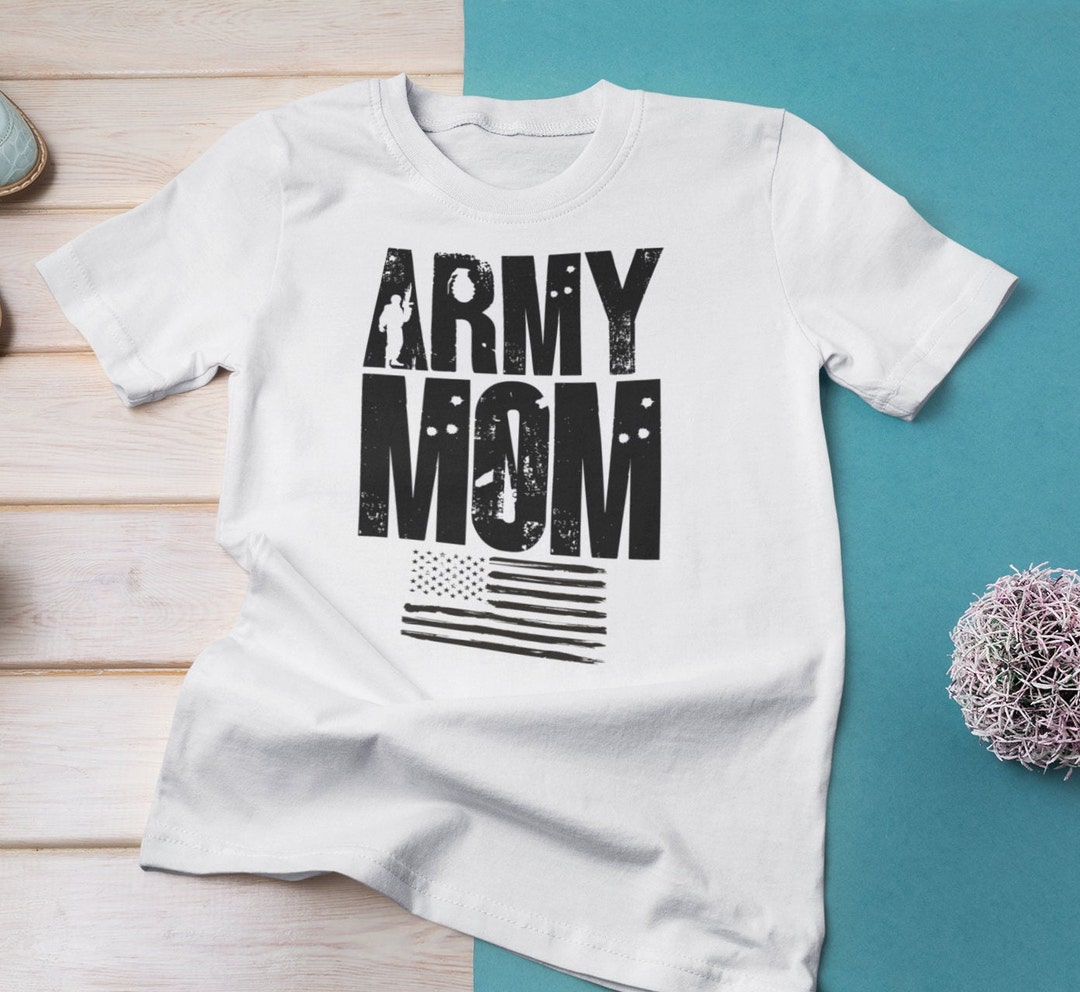 Army Mom Flag Tshirt Proud Army Mom Shirt Gift for Mother's Day Proud ...