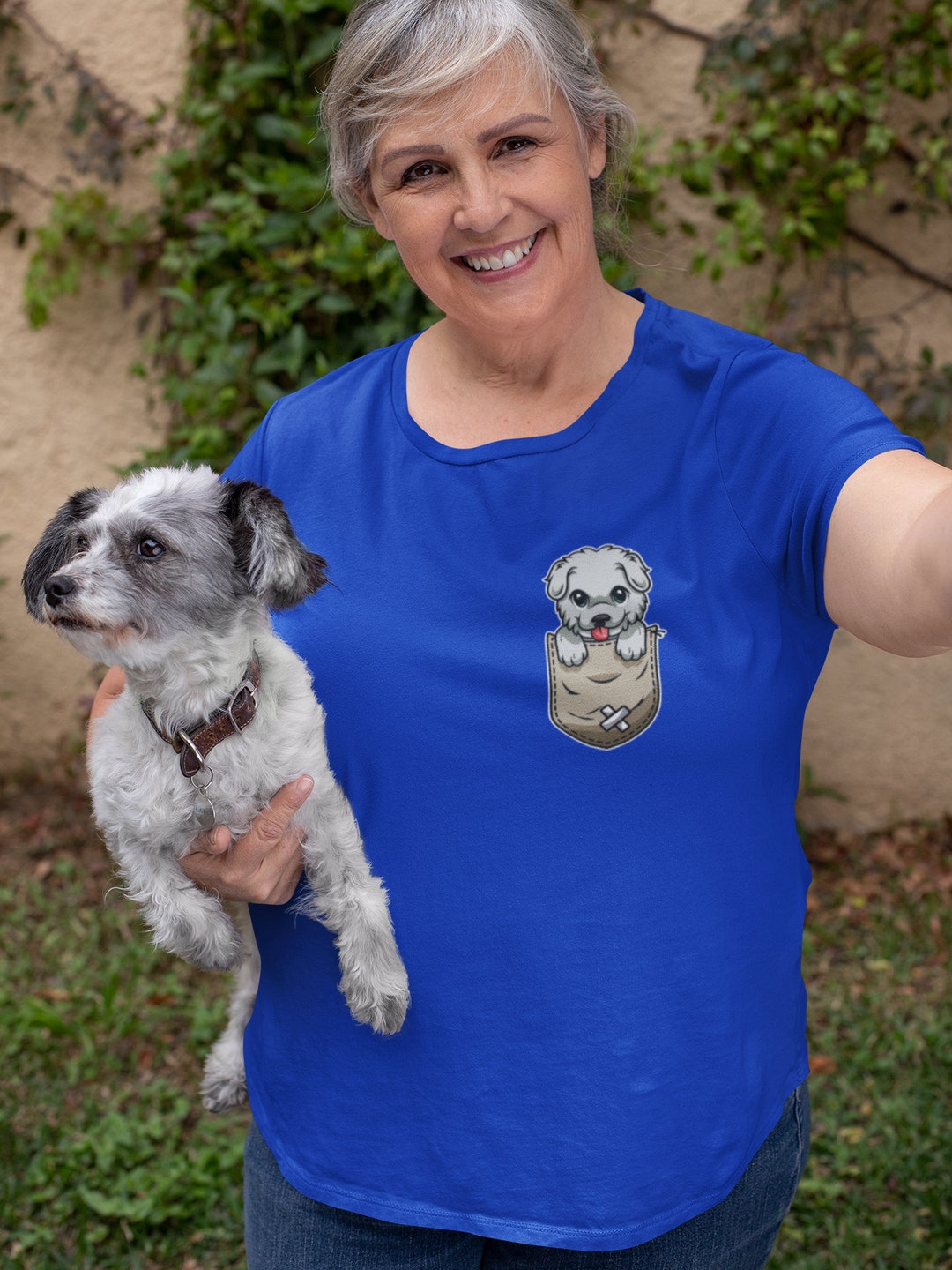 Maltese in Pocket Tshirt, Maltese Dog Tshirt, Maltese Dog Tshirt for ...
