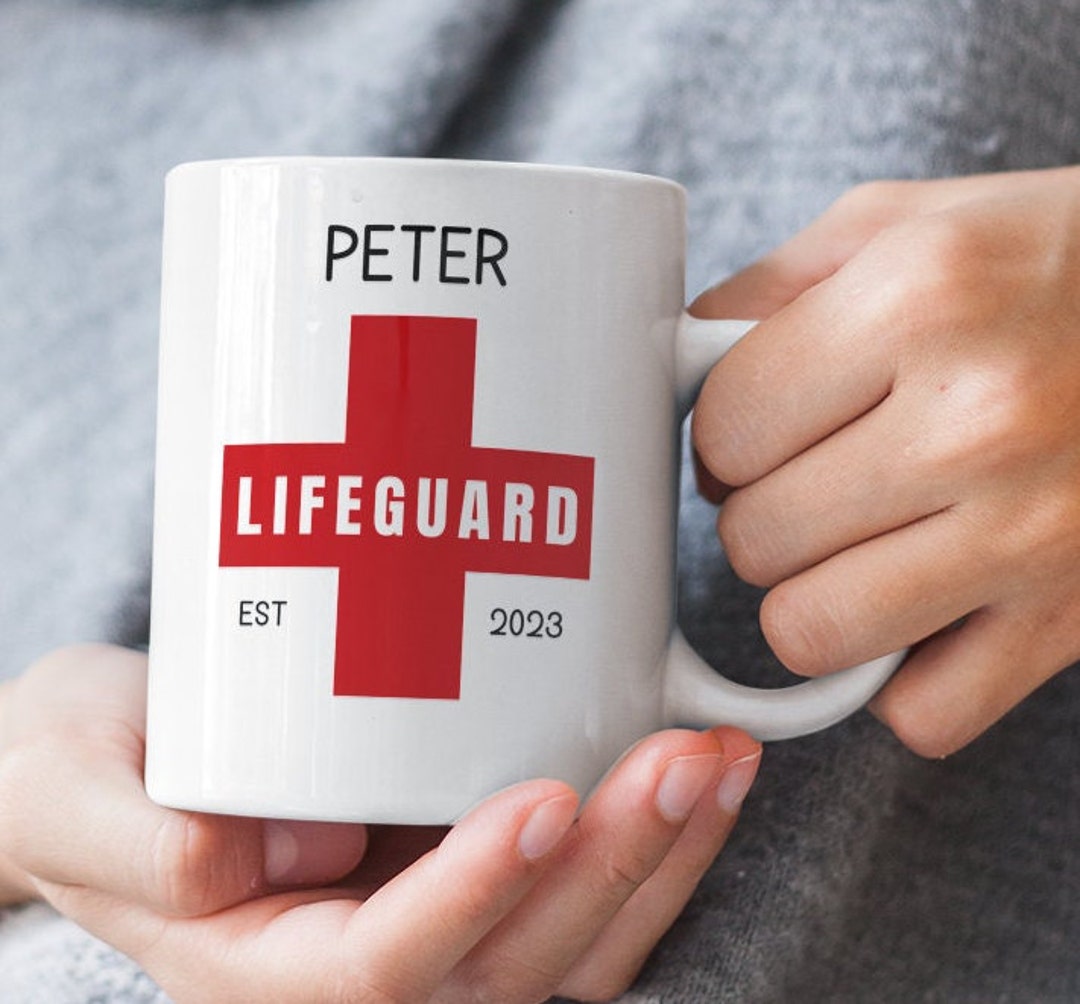 PERSONALIZED LIFEGUARD Coffee Mug Beach Lifeguard Swimming Pool ...