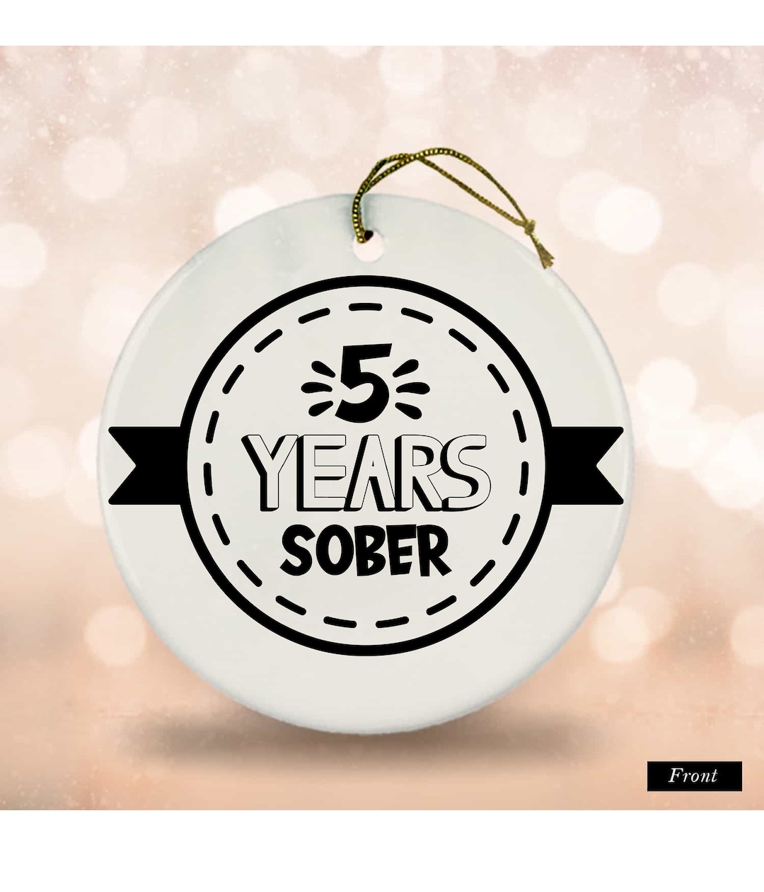 5 Years Sober Ornament, 5 Yr Sobriety Anniversary, Recovery Gifts for ...