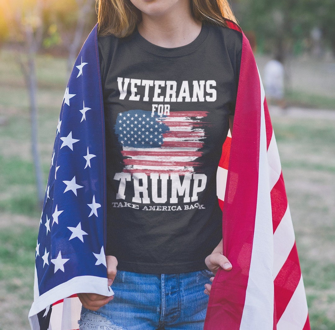 Veterans for Trump 2024 Take America Back Flag Tshirt Vets for Trump T ...