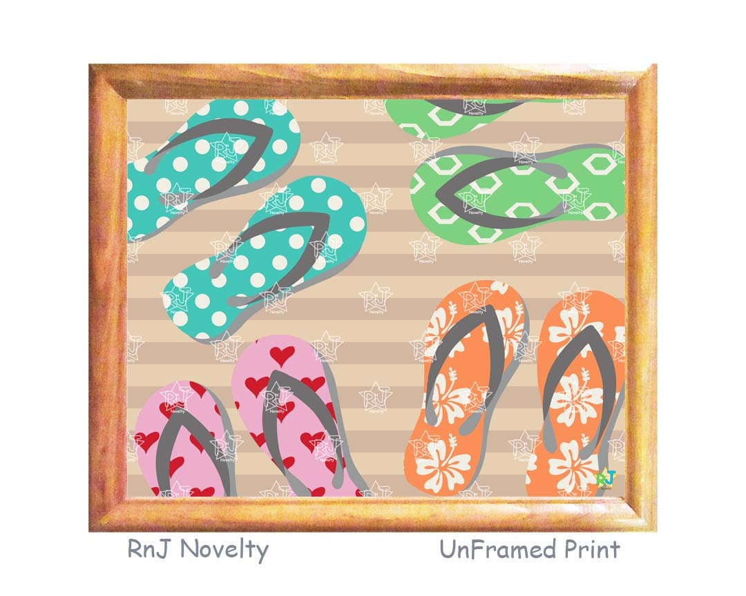 Flip Flop_multi Print,flip Flop_multi Illustration, Wall Art, Art ...