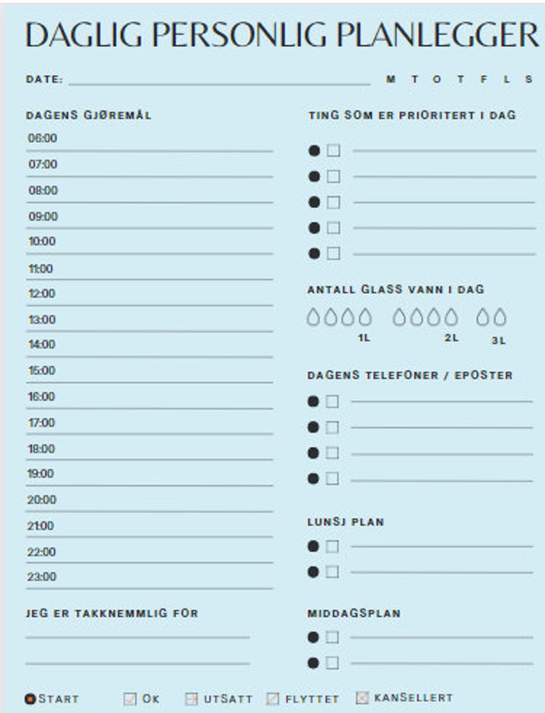 Norwegian My Daily Routine Personal Planner - Etsy