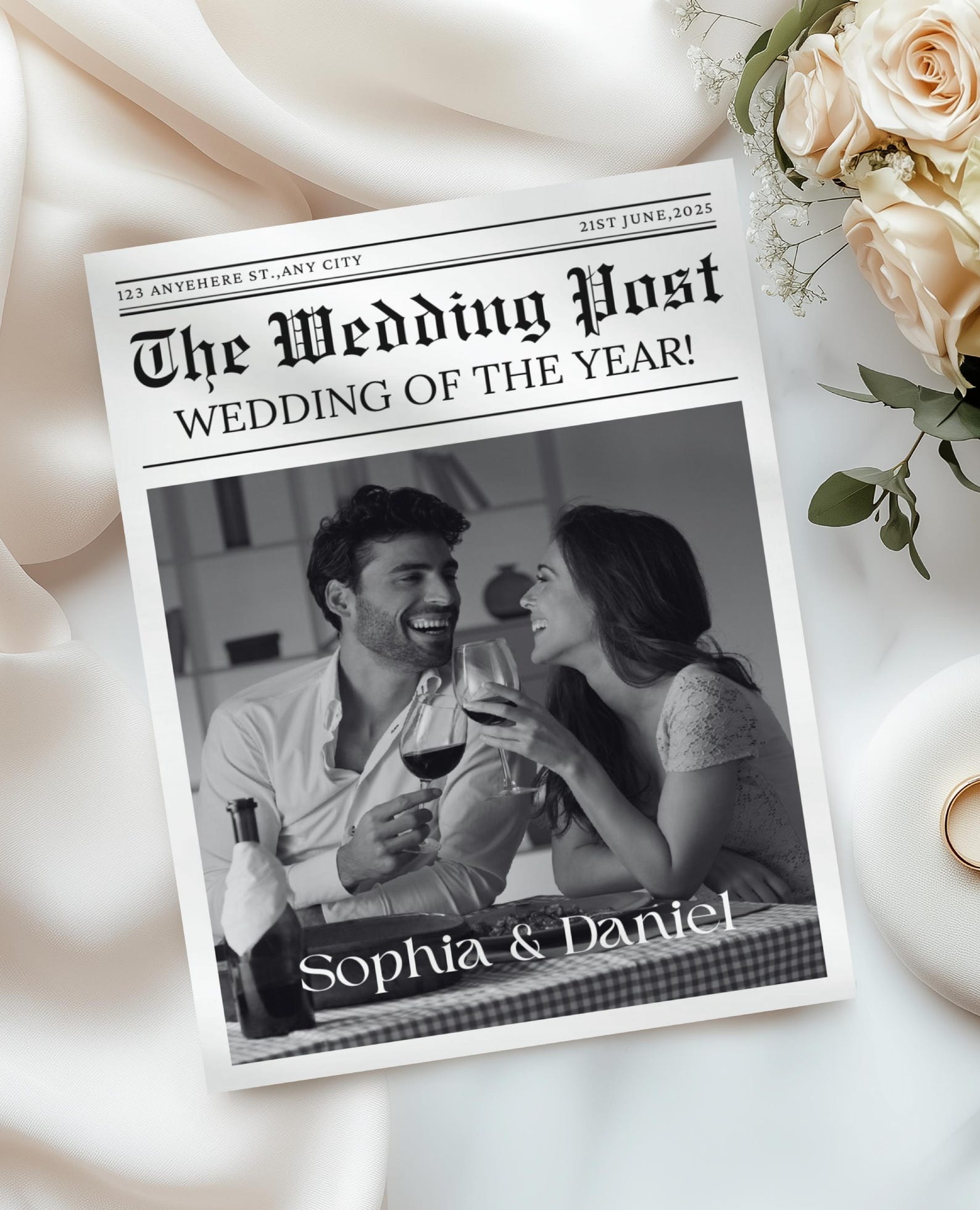 Editable Wedding Newspaper Template: Marriage Itinerary (instant ...