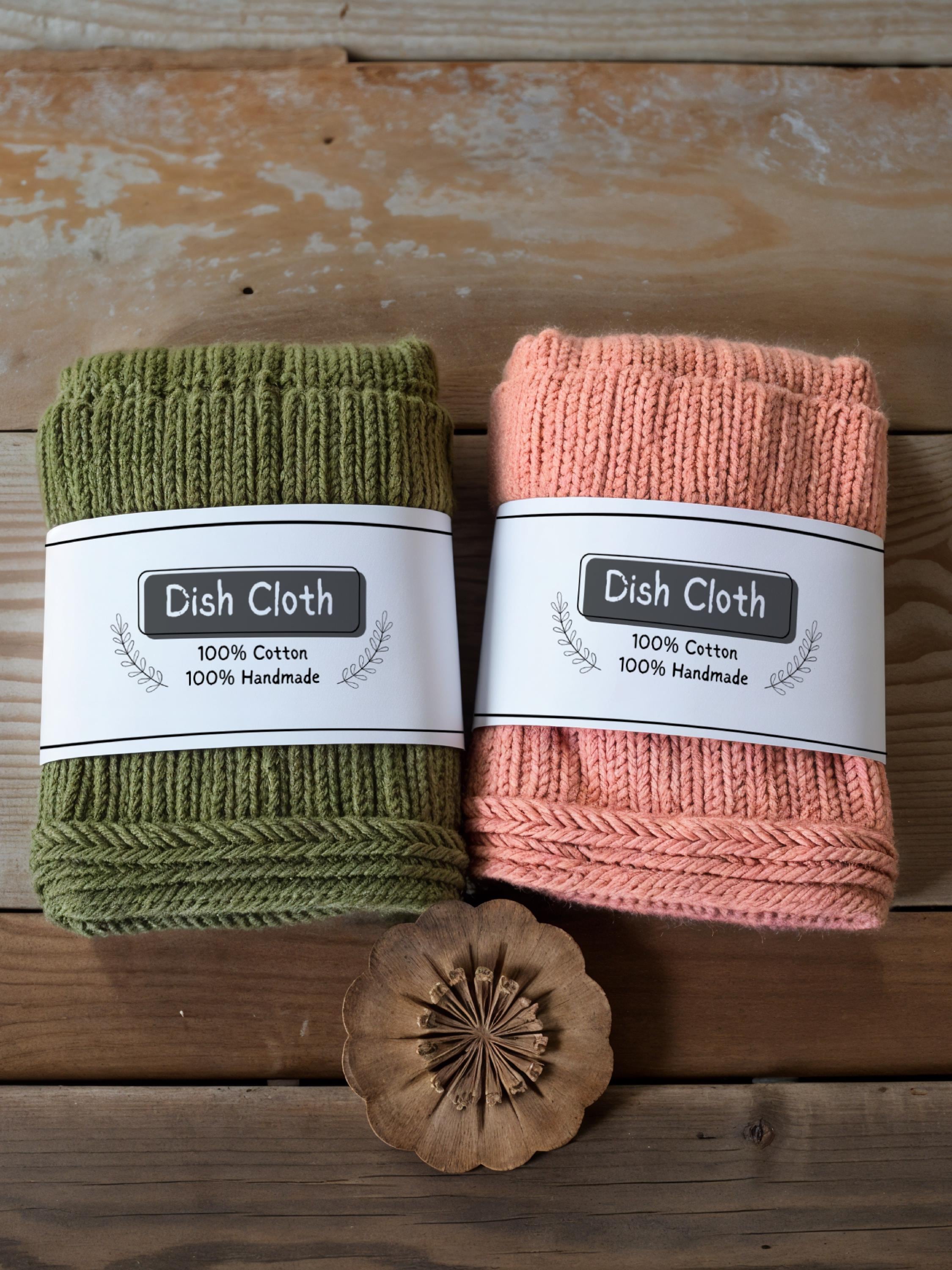 Editable Dishcloth & Washcloth Wrap Label: Printable Bath Set Template ...