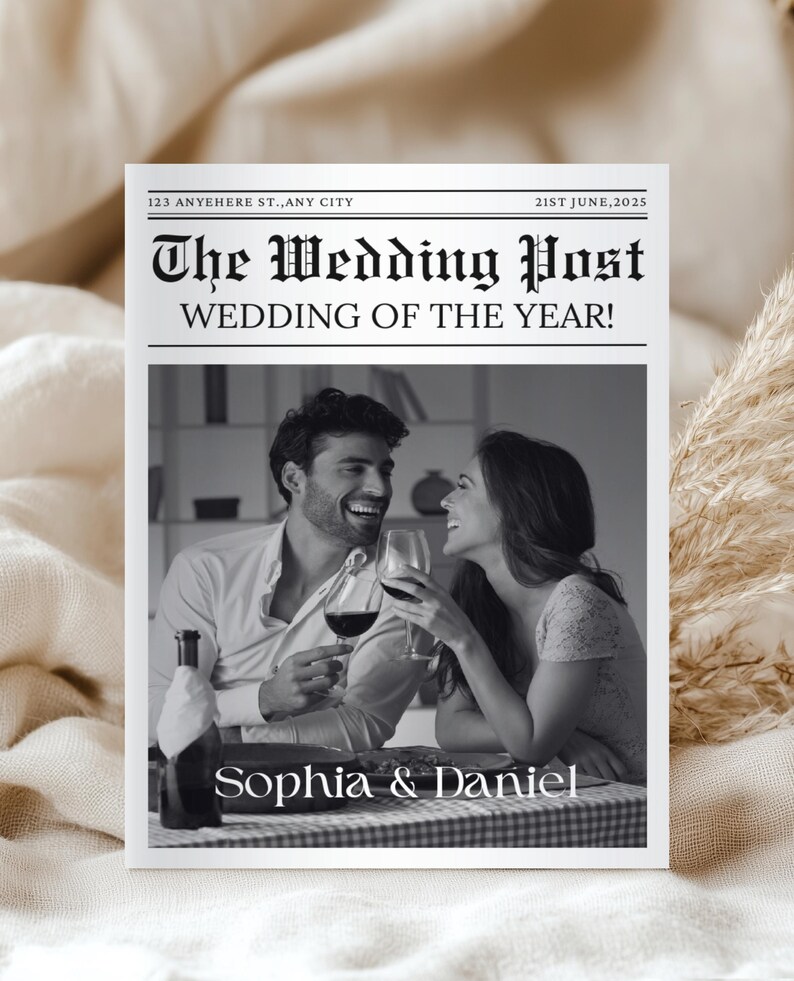 Editable Wedding Newspaper Template: Marriage Itinerary (instant ...