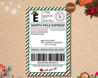 Custom Elf Shipping Label | Printable Christmas Elf Label | Editable ...