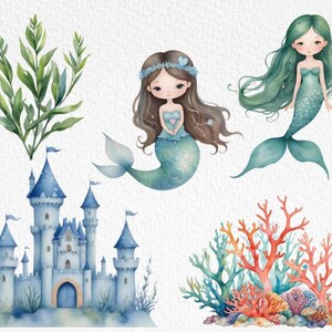 Undersea Watercolor Clipart Bundle , Cute Ocean Animals PNG, Baby ...