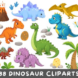 Dinosaur Clipart, Dinosaur Birthday, Cute Dinosaur, Invitation, Baby ...