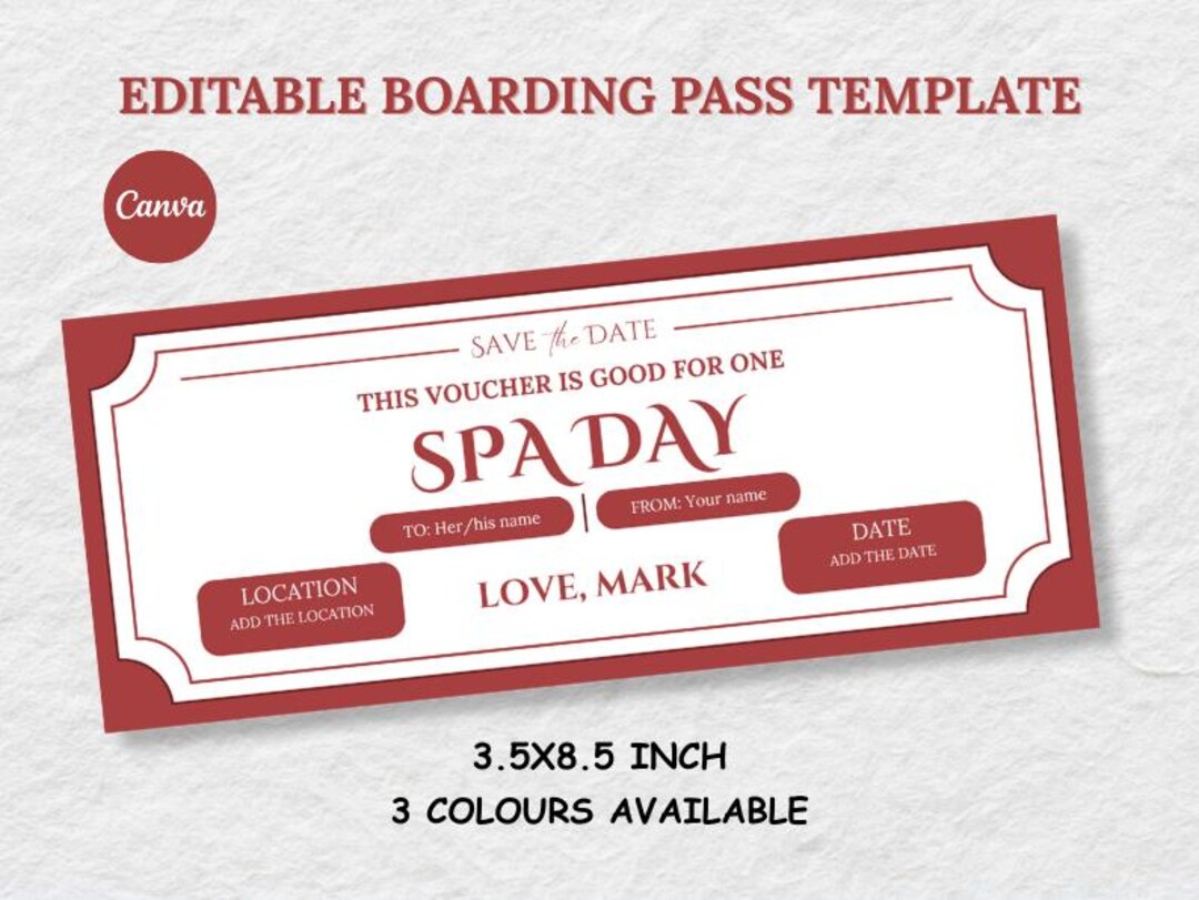 Editable Spa Day Voucher Template: Printable Gift Certificate (canva ...
