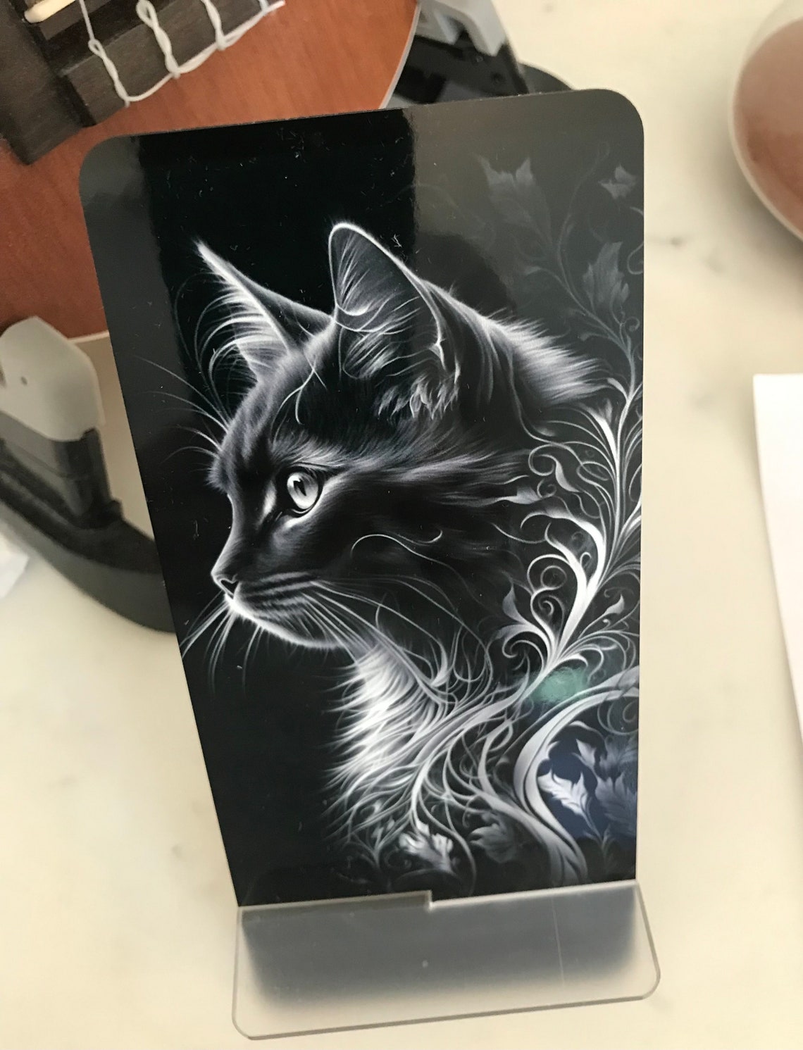 Cat Phone Stand. Cat Art Phone Stand Veterinarian Gift Cat - Etsy