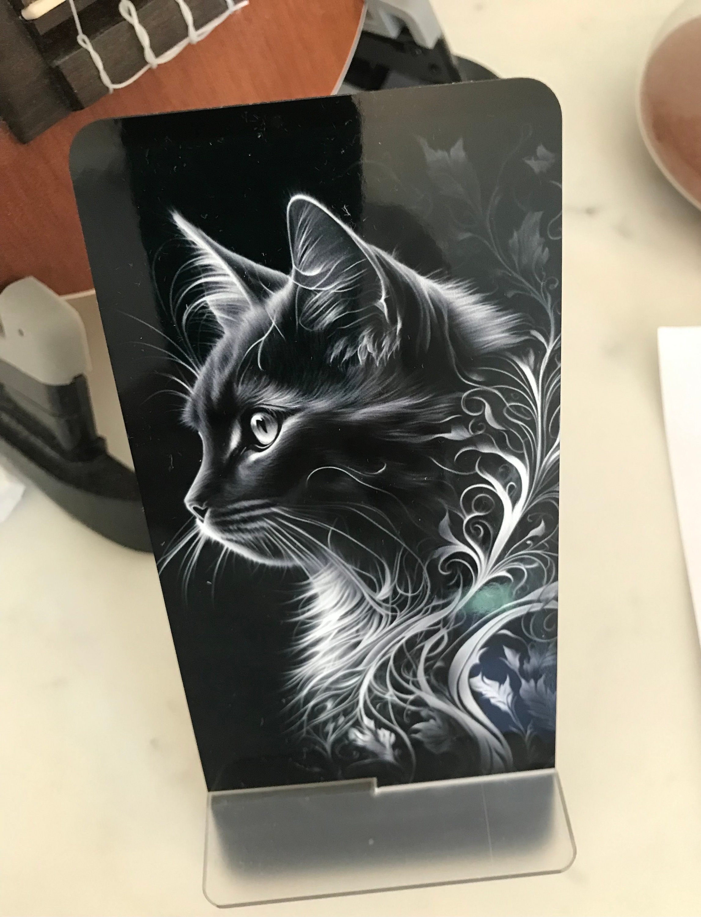 Cat Phone Stand. Cat Art Phone Stand Veterinarian Gift Cat - Etsy