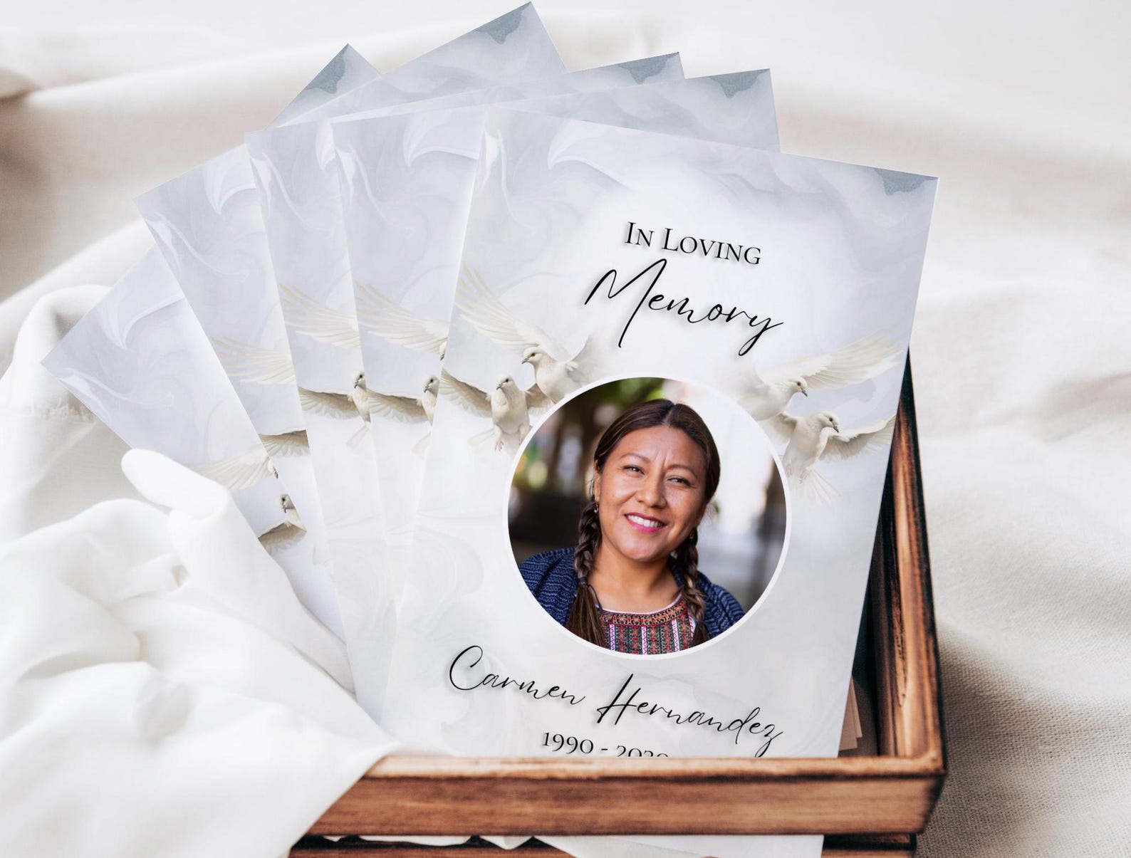 Funeral Program Template Editable Obituary Template Printable White ...