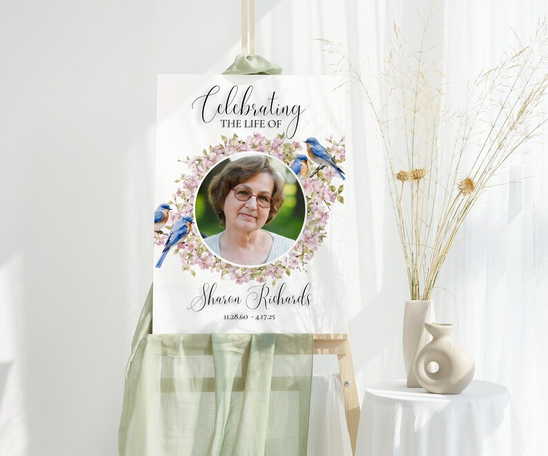 Funeral Poster Template Celebration of Life Poster Memorial Service ...