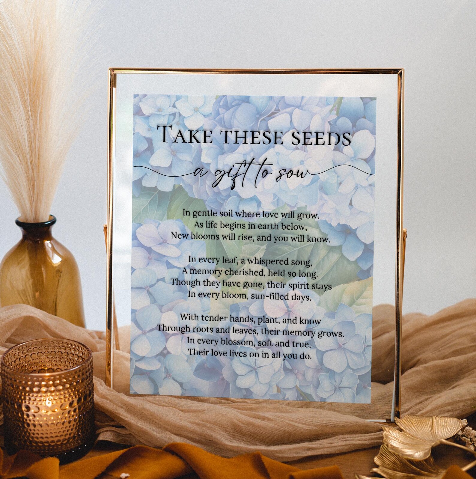 Memorial Seed Packet Sign: Celebration of Life Favors (digital Download ...