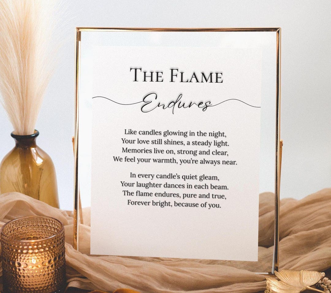 Celebration of Life Favors Poem, Printable Candle Vigil Funeral ...