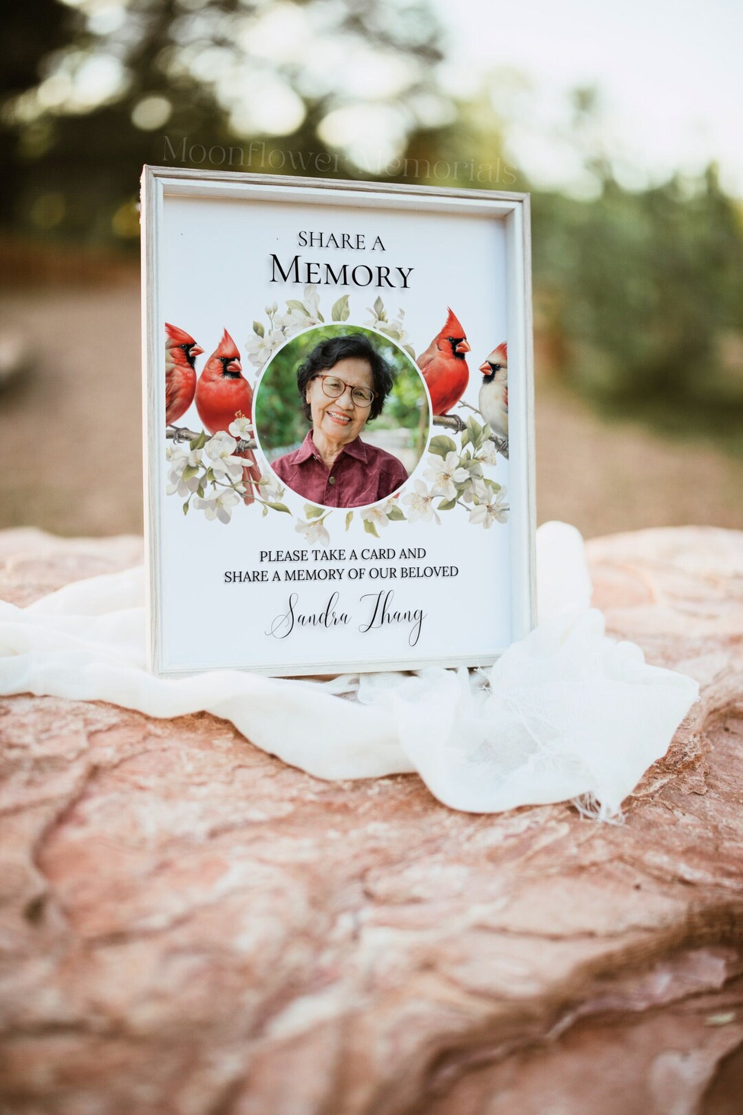 Red Cardinal Birds Please Share A Memory Funeral Poster Sign - Etsy