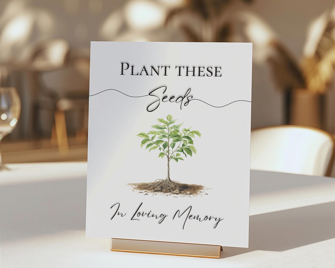 Memorial Seed Packet Sign: Celebration of Life Favors (digital Download ...